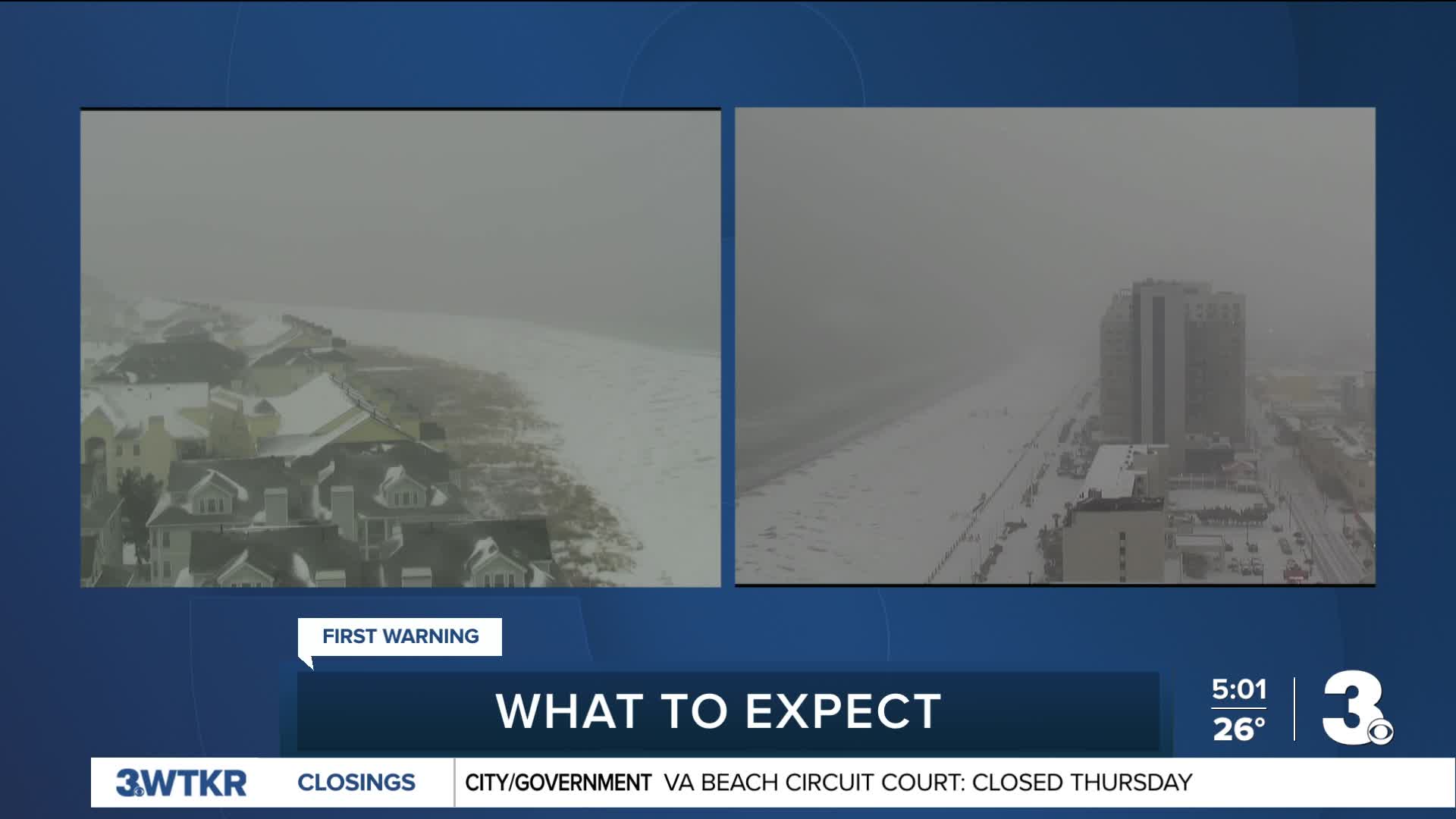 Snow stacks up hours after Wednesday's winter storm begins