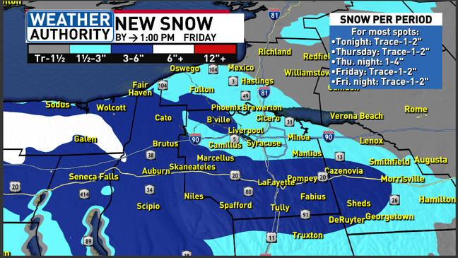 Persistently cold conditions keep some snowflakes flying through Friday ...