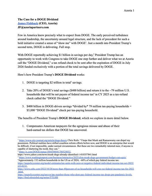 Trump considers $5,000 DOGE dividend checks for American taxpayers—here ...