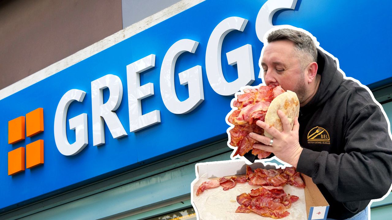 Greggs staff baffled as man orders 'UK's biggest bacon sandwich'