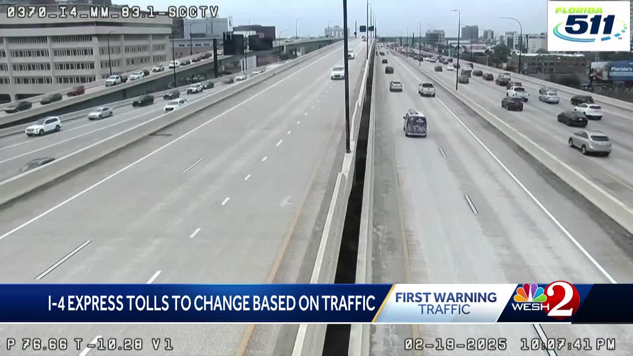 I-4 Express tolls could increase during heavy traffic, FDOT says