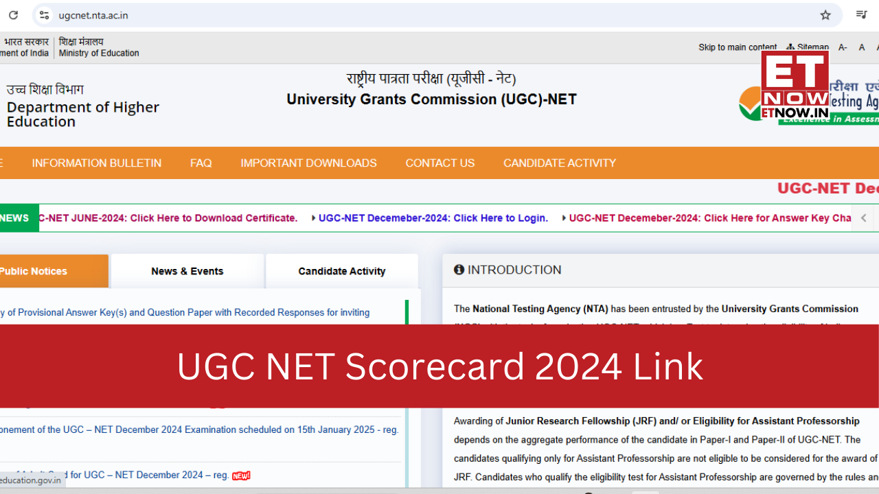 UGC NET scorecard 2024 PDF download link at ugcnet.nta.ac.in; When and ...