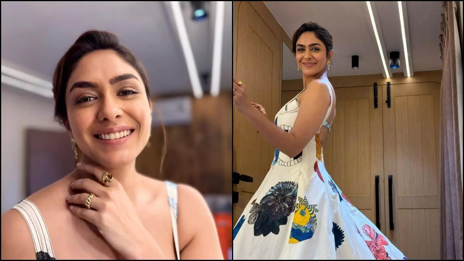 Mrunal Thakur Dazzles In A Backless Floral Midi Dress, Redefining ...