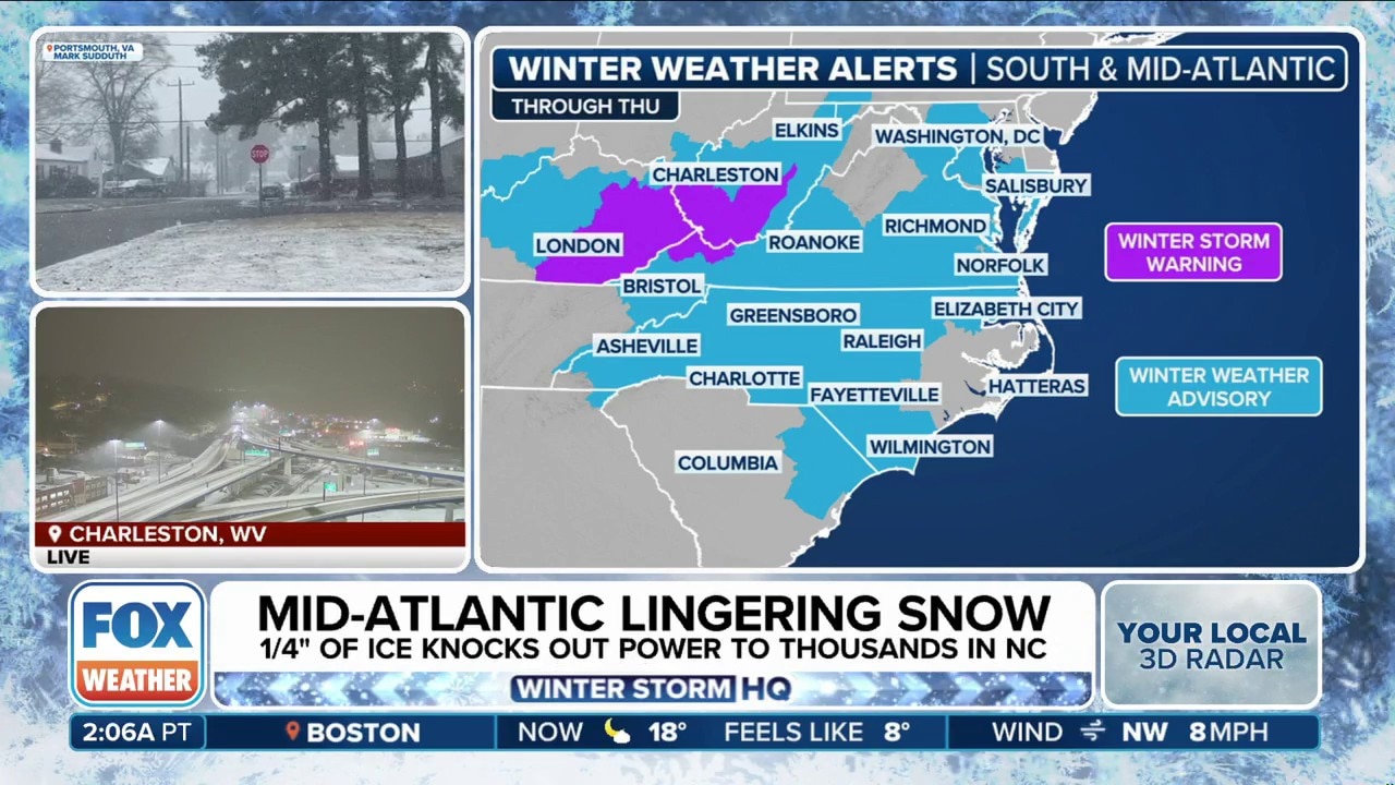 Winter weather lingers in mid-Atlantic after region gets slammed with ...