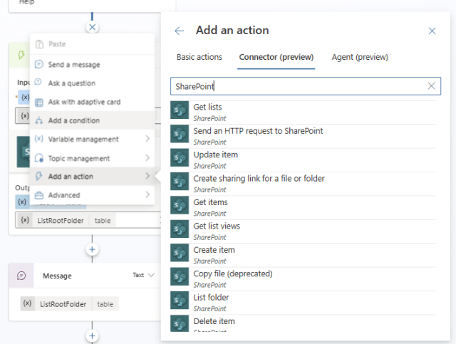 Actions in Copilot Studio