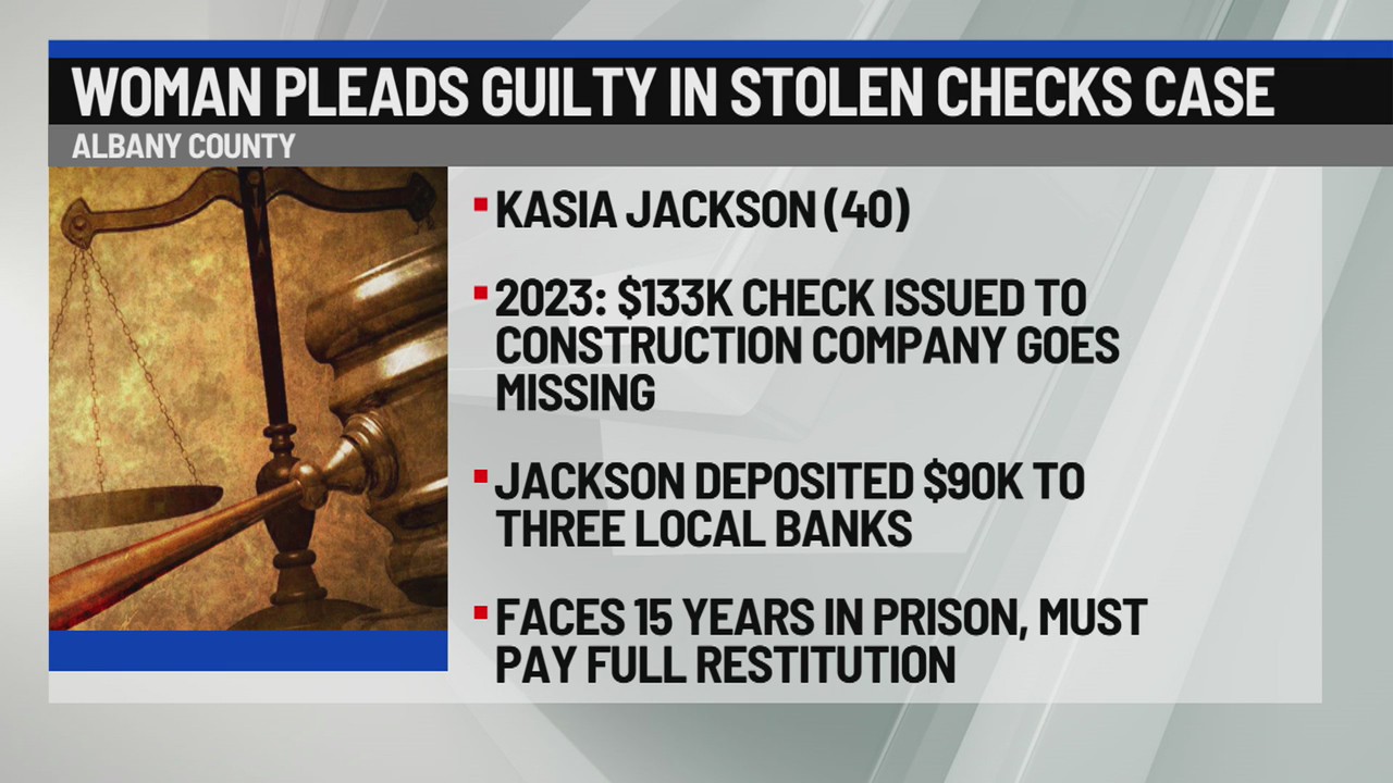 Albany woman pleads guilty in stolen checks case