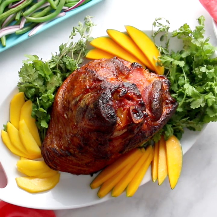 Mango Mustard Glazed Ham