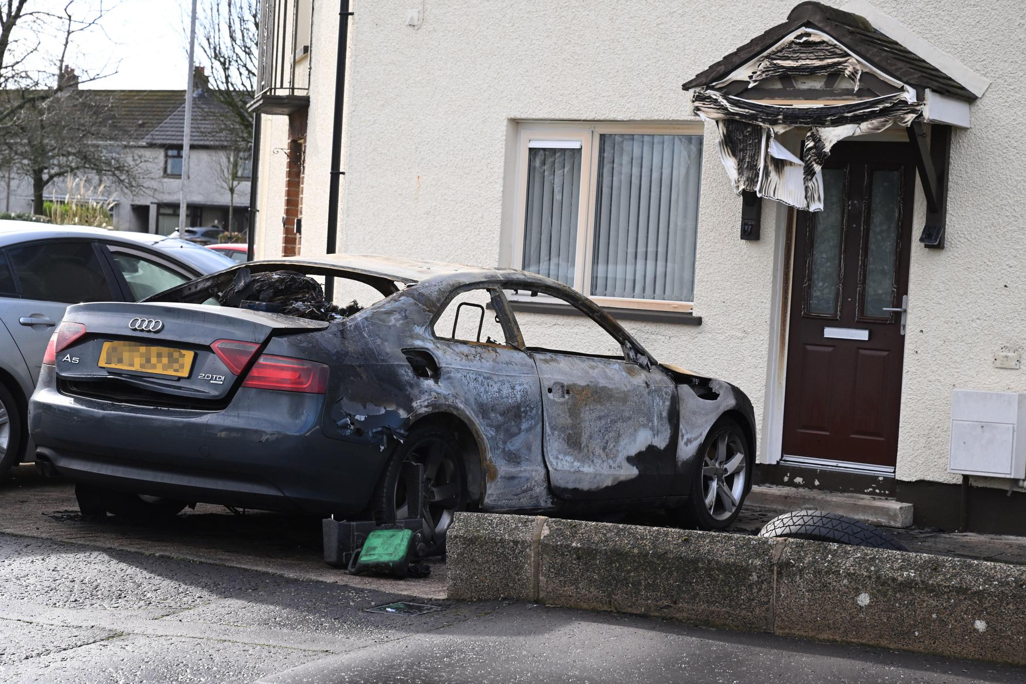 Northern Ireland crime: Audi A5 destroyed in arson attack outside a ...