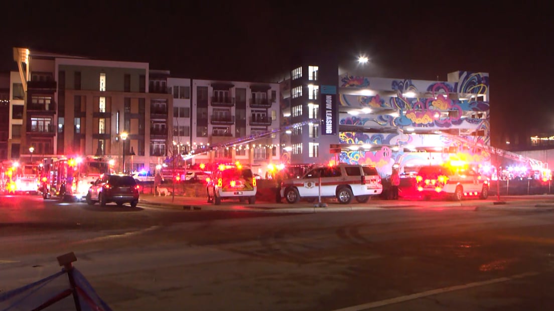 Several vehicles caught fire inside parking deck at Charlotte apartments