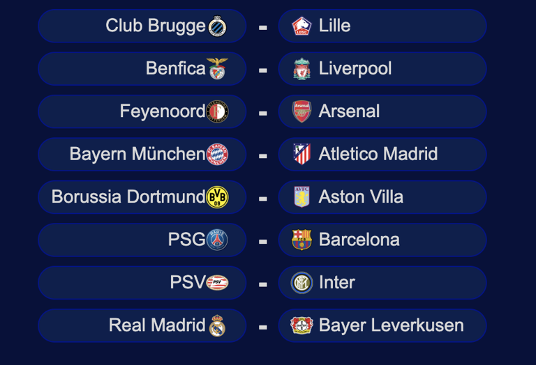 Champions League round of 16 draw simulated: Arsenal and Liverpool get ...