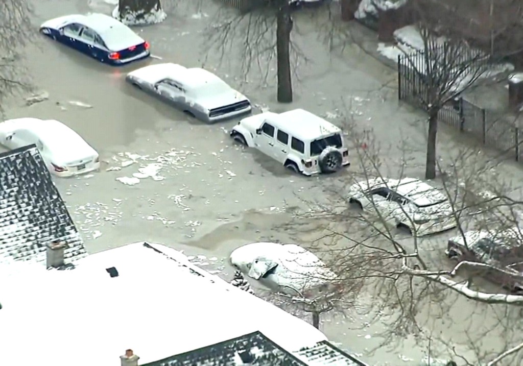 Detroit water main bursts, flooding then freezing entire neighbourhoods