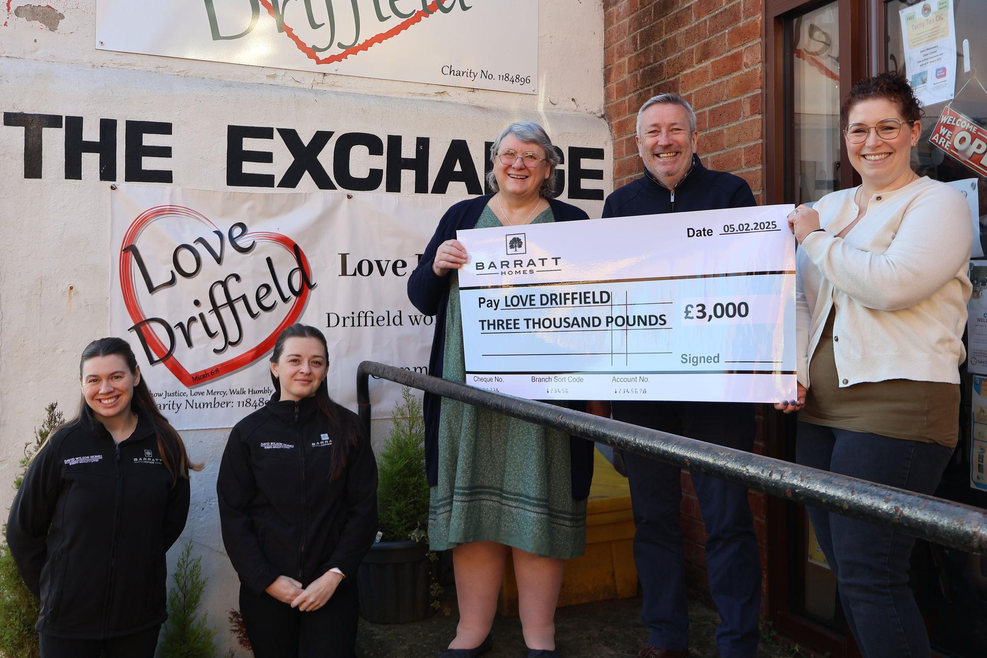 Driffield & Wolds Food Bank receives £3,000 donation from local housebuilder