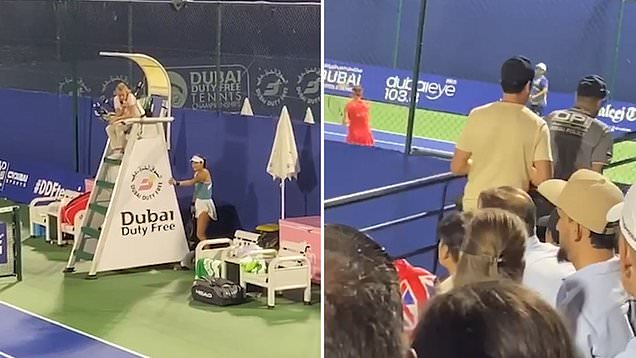 Man seen being escorted out of Emma Raducanu's match in Dubai