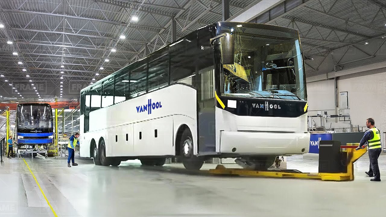 Inside Massive Factory Producing Premium Bus From Scratch - Van Hool ...