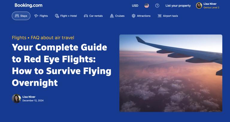 BOOKING.com: Guide to Red Eye Flights