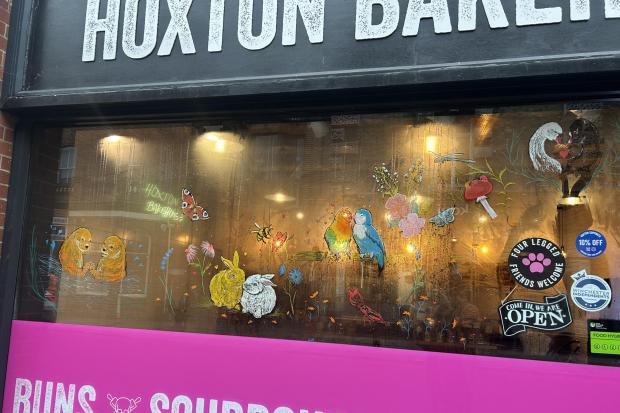 Barista creates beautiful window displays at Winchester's Hoxton Bakehouse