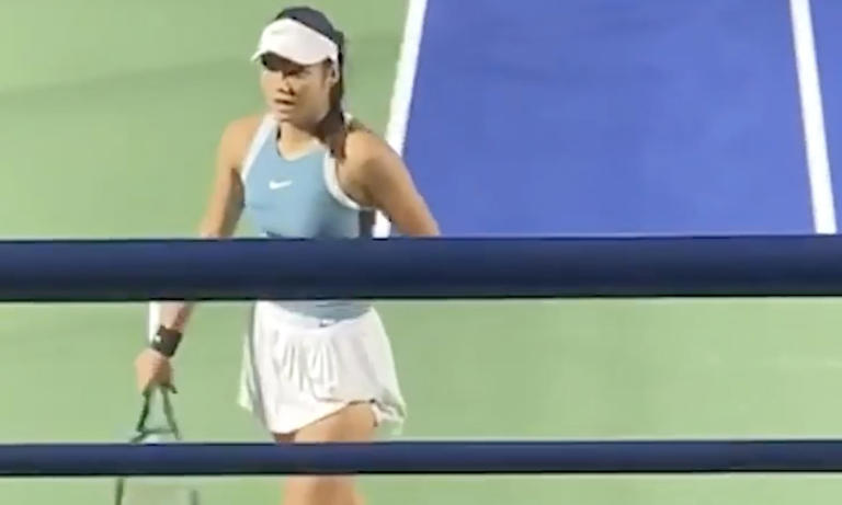 Dramatic footage shows moment Emma Raducanu spots 'stalker' in the ...