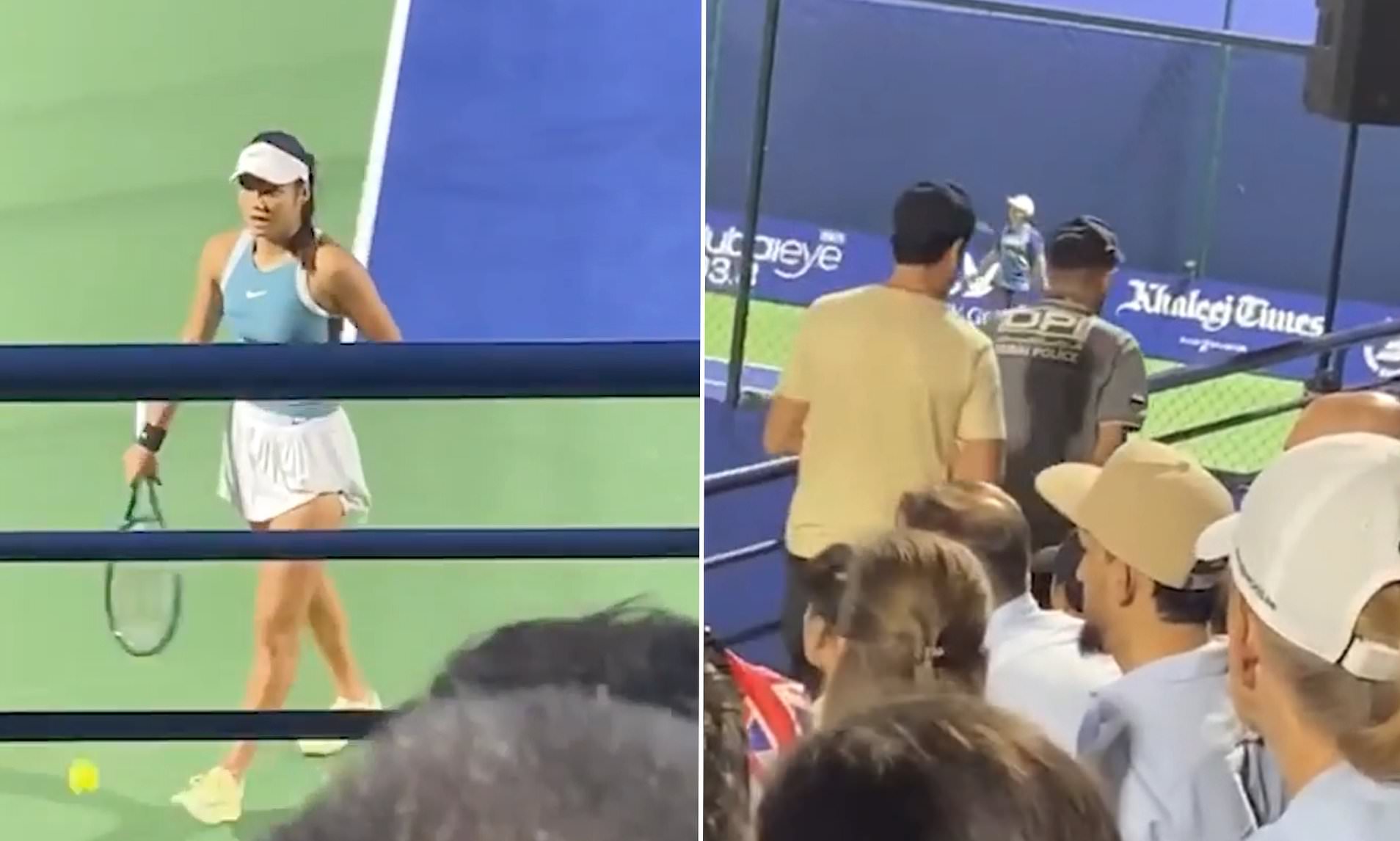 Dramatic footage shows moment Emma Raducanu spots 'stalker' in the ...