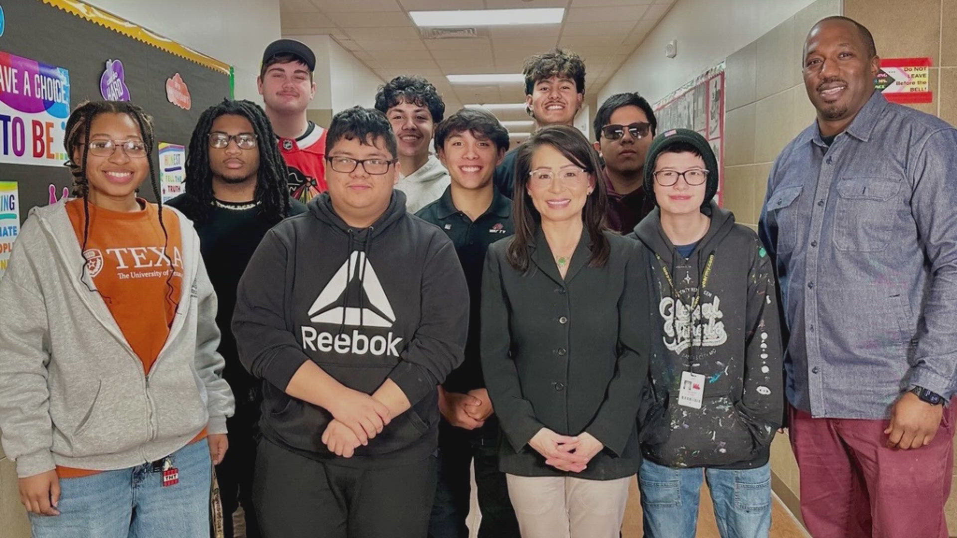 KVUE's Jenni Lee visits Weiss High School AV class