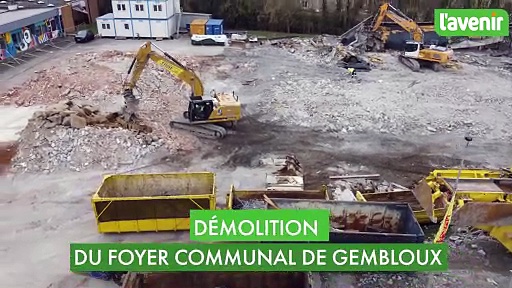 Démolition du foyer communal de Gembloux