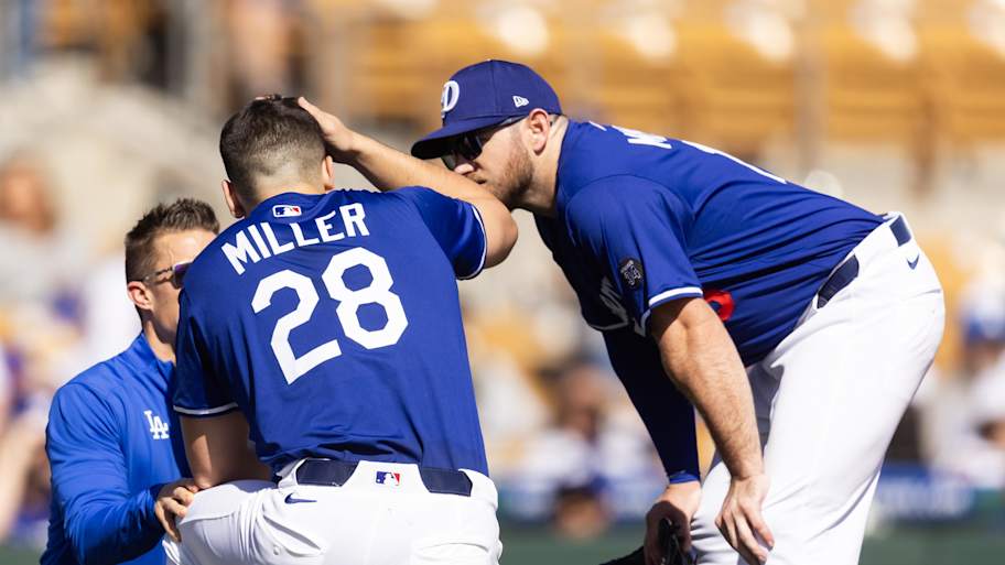 Dodgers Pitcher Bobby Miller Walks Off Field After Taking 106 MPH Line ...