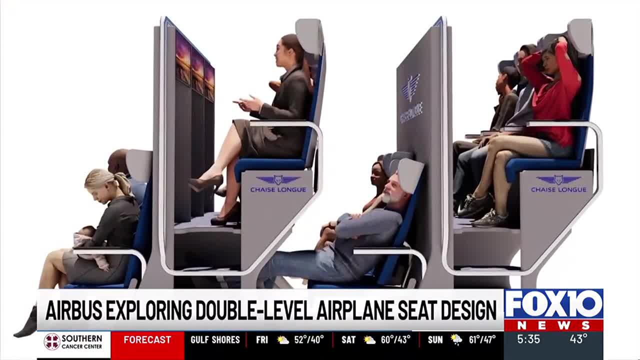Airbus explores new double-level airplane seat design with more comfort