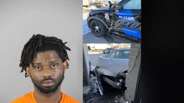 Butler officer injured in crash, 26-year-old man charged