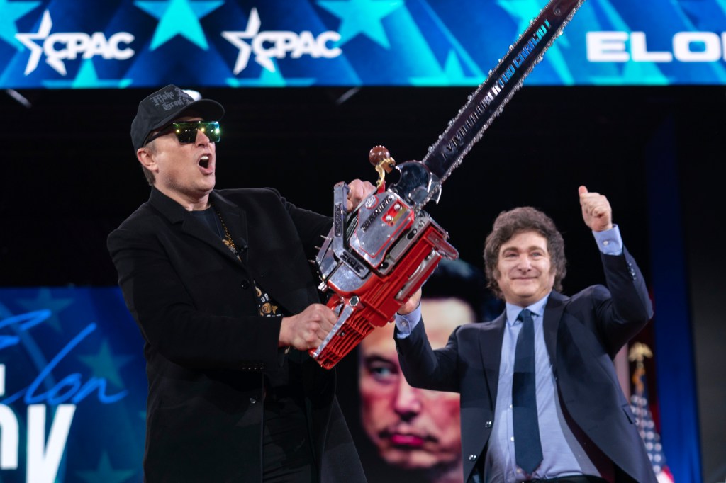 Elon Musk wields ‘chainsaw for bureaucracy’ on stage at CPAC to ...