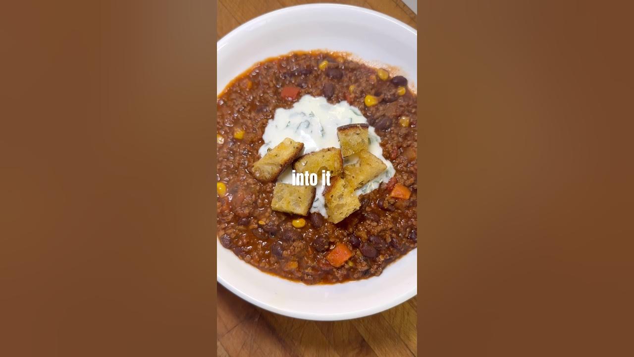 How to improve your chili game? With rosemary salt croutons!