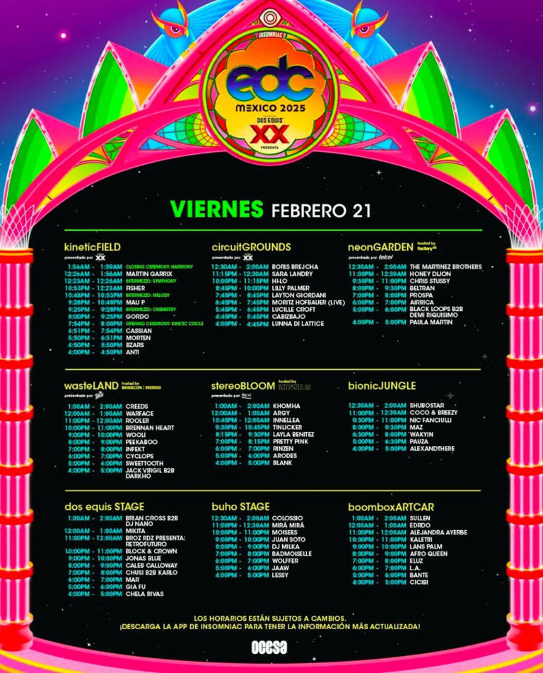 EDC México 2025; fechas, horarios y todo lo que debes saber del festival de música electrónica