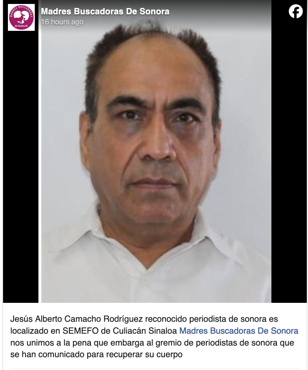 Localizan en Semefo cuerpo del periodista Jesús Alberto Camacho tras cinco años desaparecido