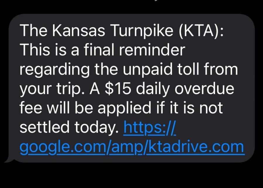 Kansas toll payment scam is spreading