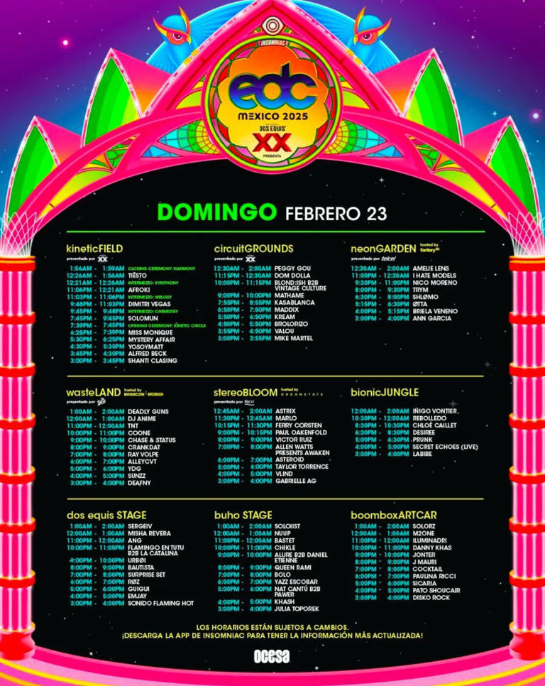 EDC México 2025; fechas, horarios y todo lo que debes saber del festival de música electrónica