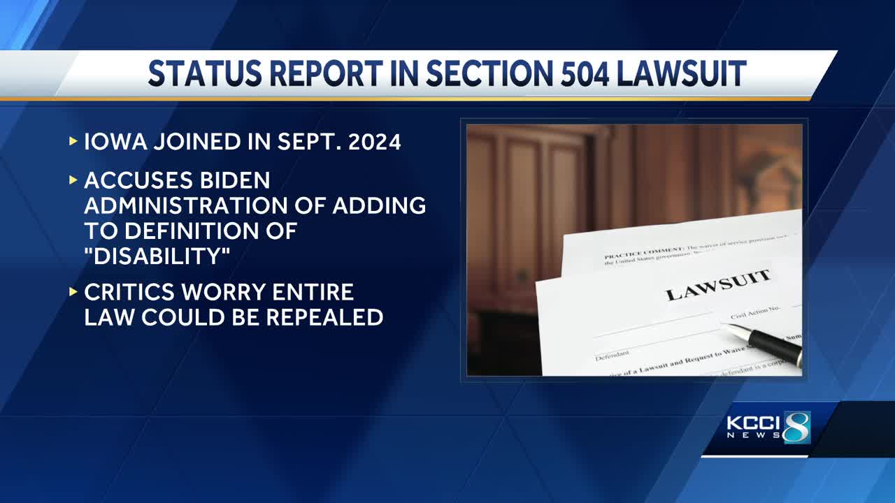 Iowa attorney general releases status update on Section 504 lawsuit