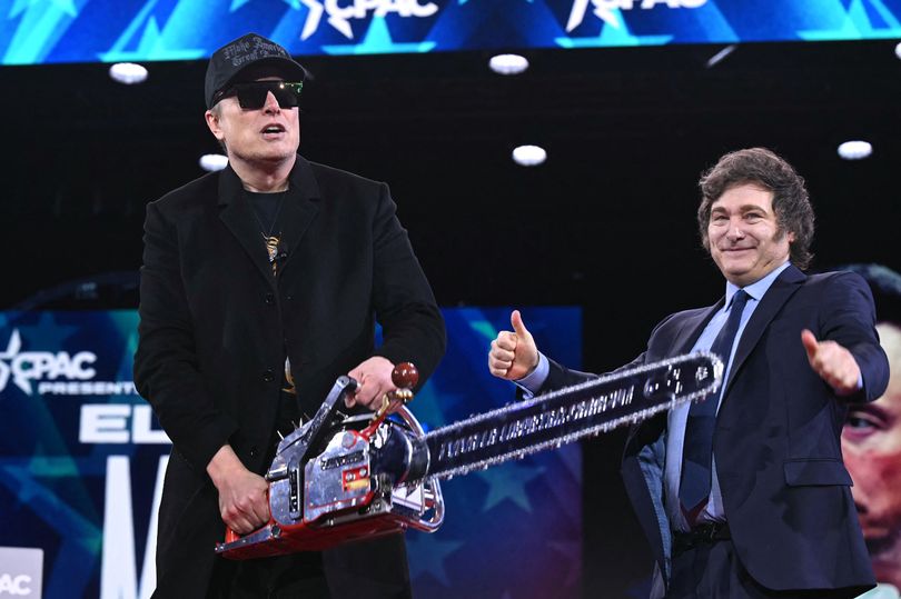 Elon Musk waves around chainsaw on CPAC stage as he compares DOGE to 'meme'