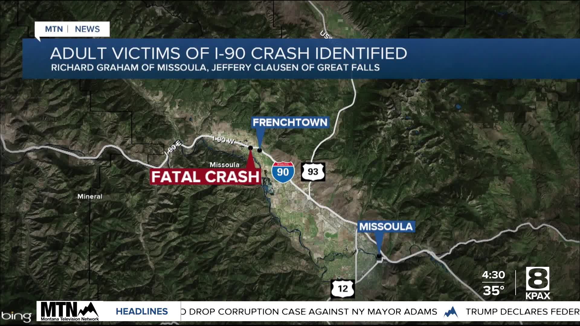 Victims of Interstate 90 crash near Frenchtown identified