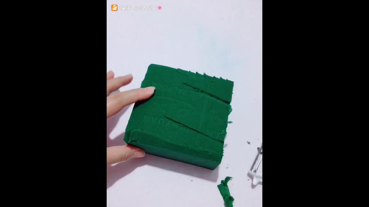 Satisfying Green Wet Sponge Peeling With Potato Peeler