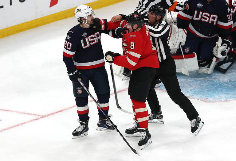 In photos: Highlights from politically charged U.S.-Canada hockey final