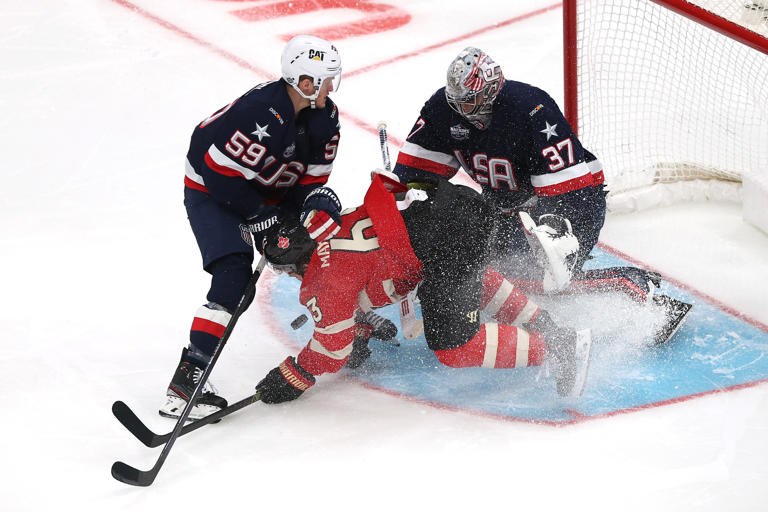 In photos: Highlights from politically charged U.S.-Canada hockey final