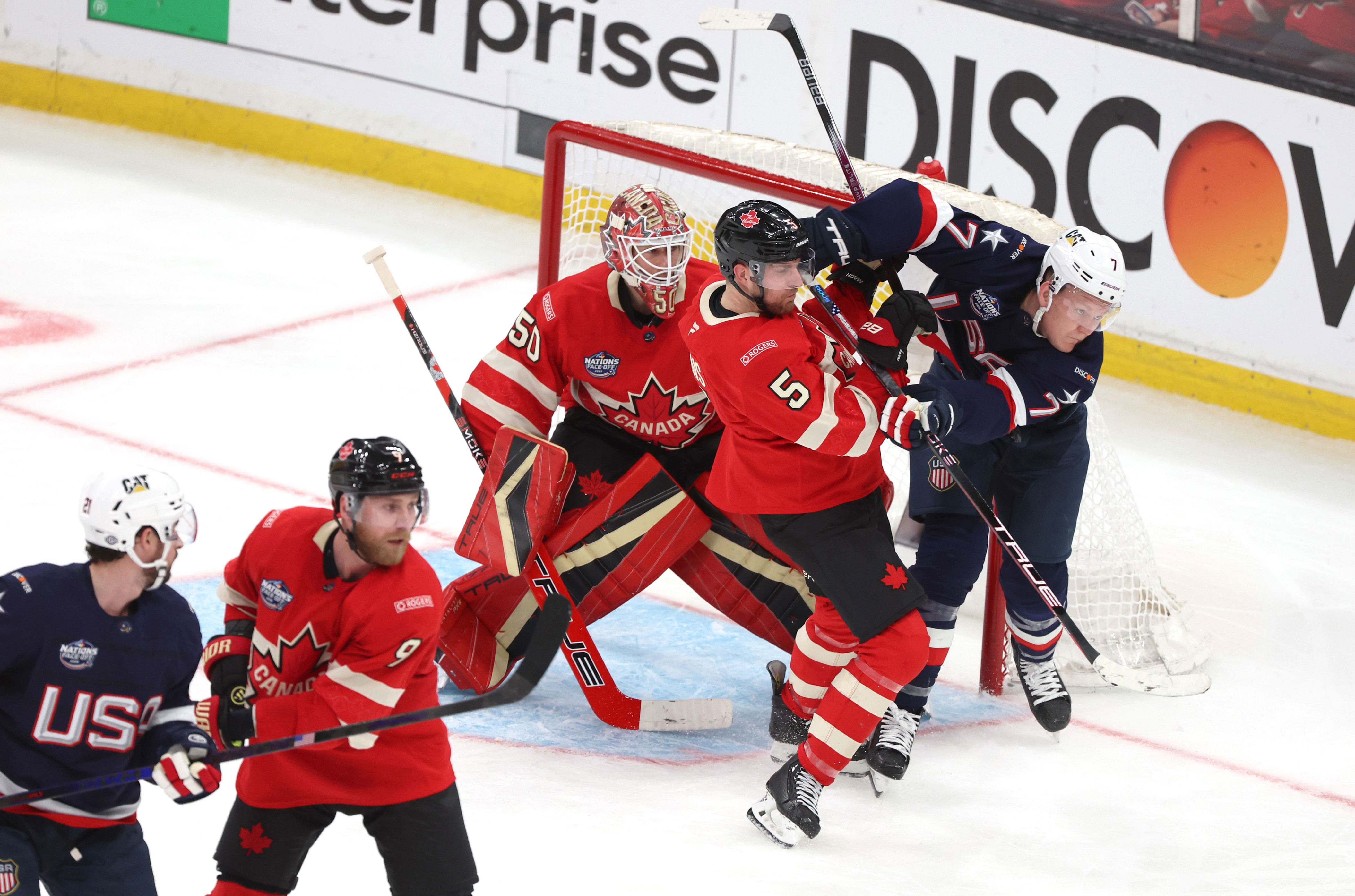 In photos: Highlights from politically charged U.S.-Canada hockey final