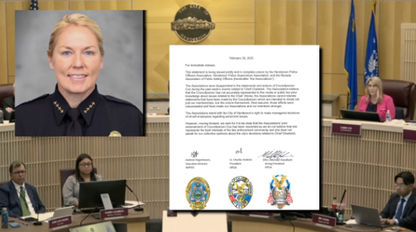 Henderson police unions rescind endorsement for councilwoman after backing Chief Chadwick