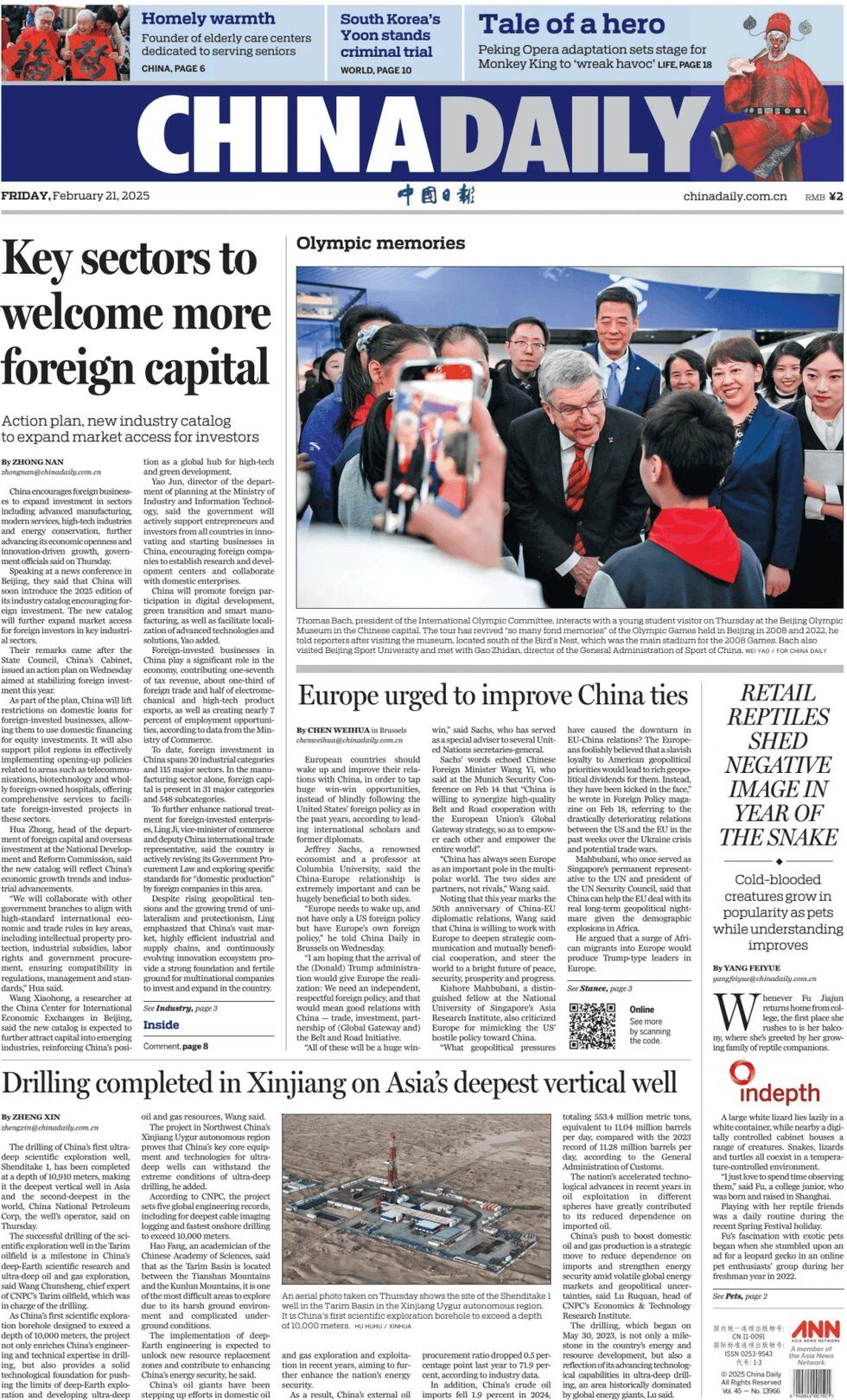 Newspaper headlines from around the world – Friday, 21 February 2025