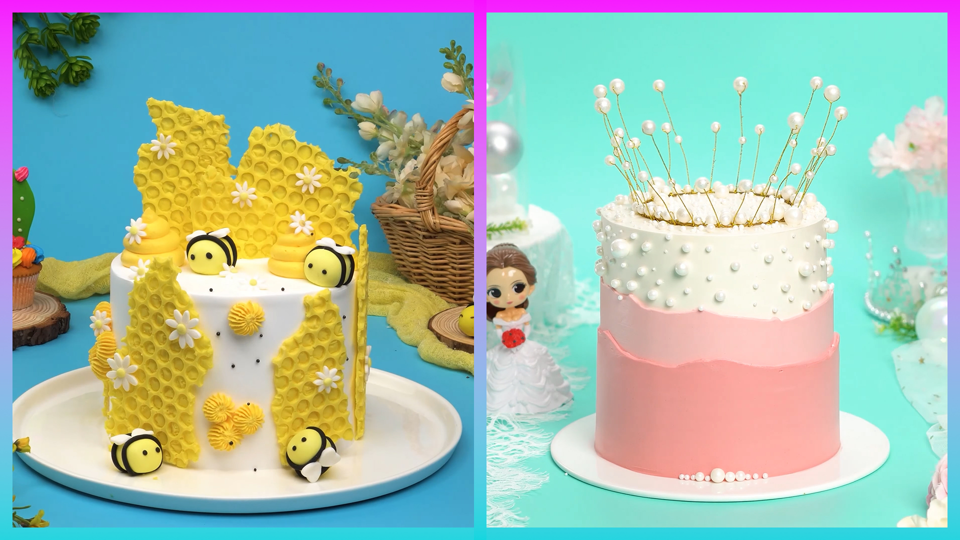 Honey Bee Cake & Cute Pink Cake 🐝🍯🎀🍰 | Adorable & Creative Cake Designs ...