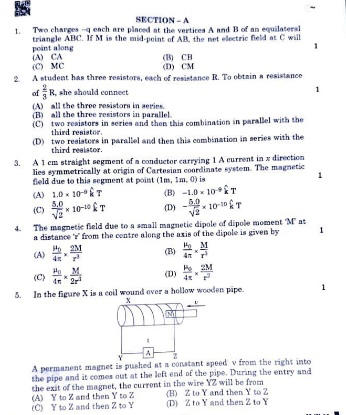 CBSE Class 12 Physics Question Paper 2025 Available, Download All SETs PDF