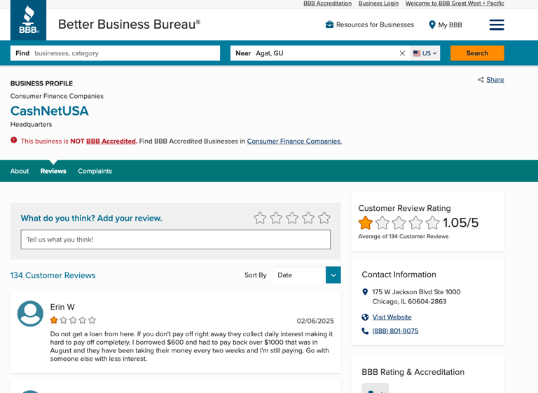CashNetUSA: Reviews and Ratings