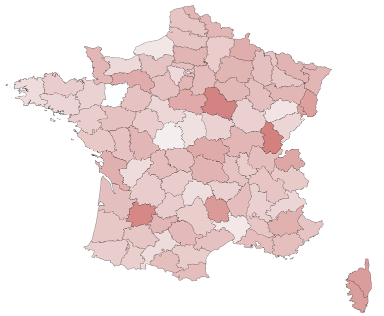 Grippe : la carte des départements les plus touchés par l'épidémie ces derniers jours