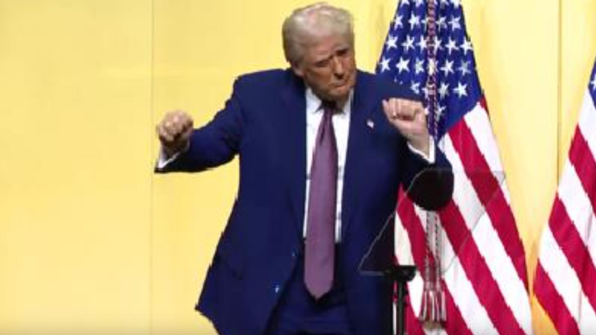 Trump dances to 'YMCA' after speaking to GOP governors