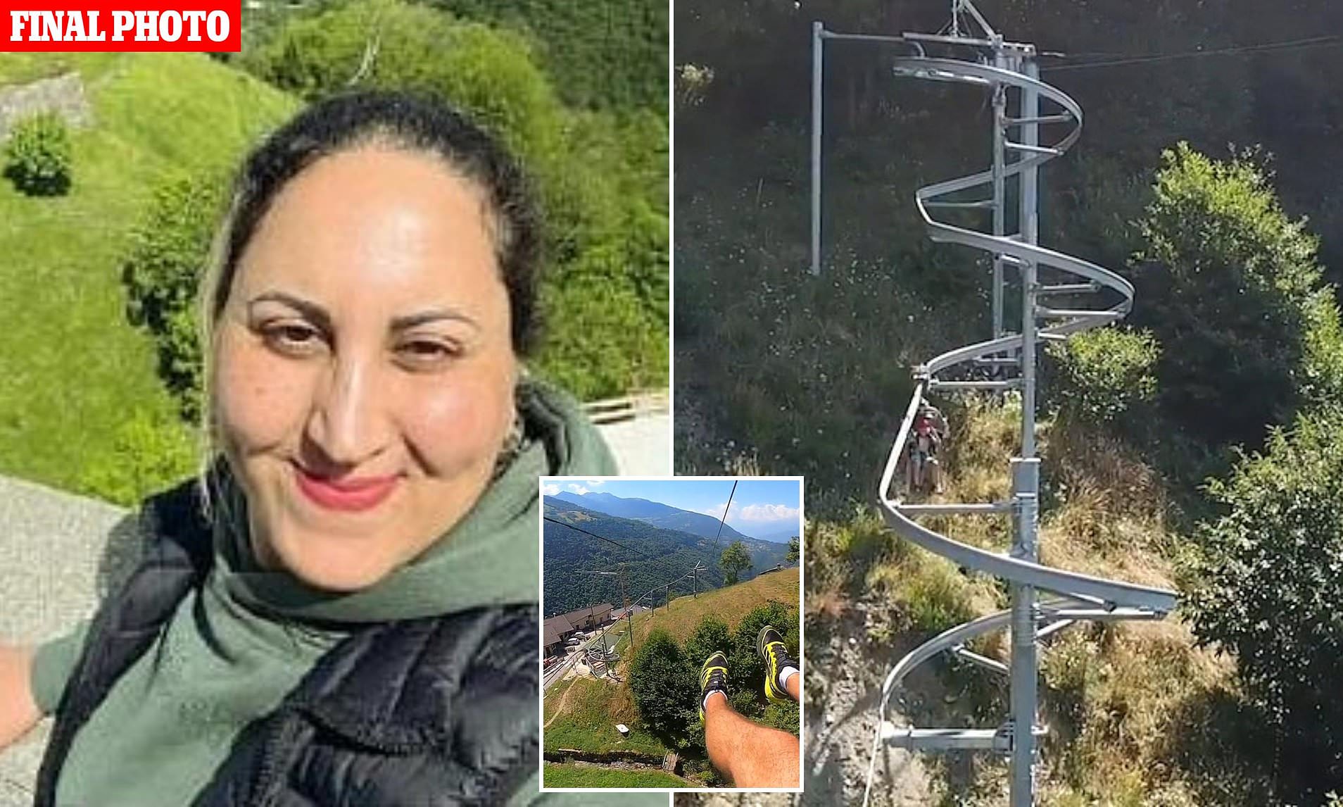 Tragic final selfie of grandmother who fell to her death from zipline