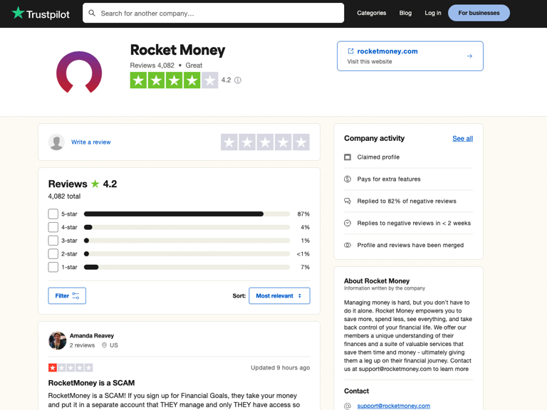 Rocket Money: Reviews and Ratings