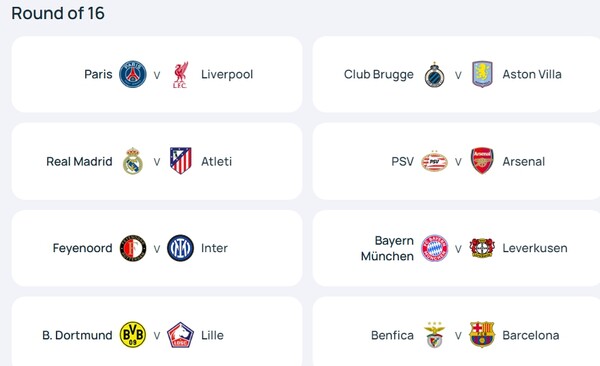 ‘리버풀vsPSG’, ‘뮌헨vs레버쿠젠’ UCL 16강 대진 완성